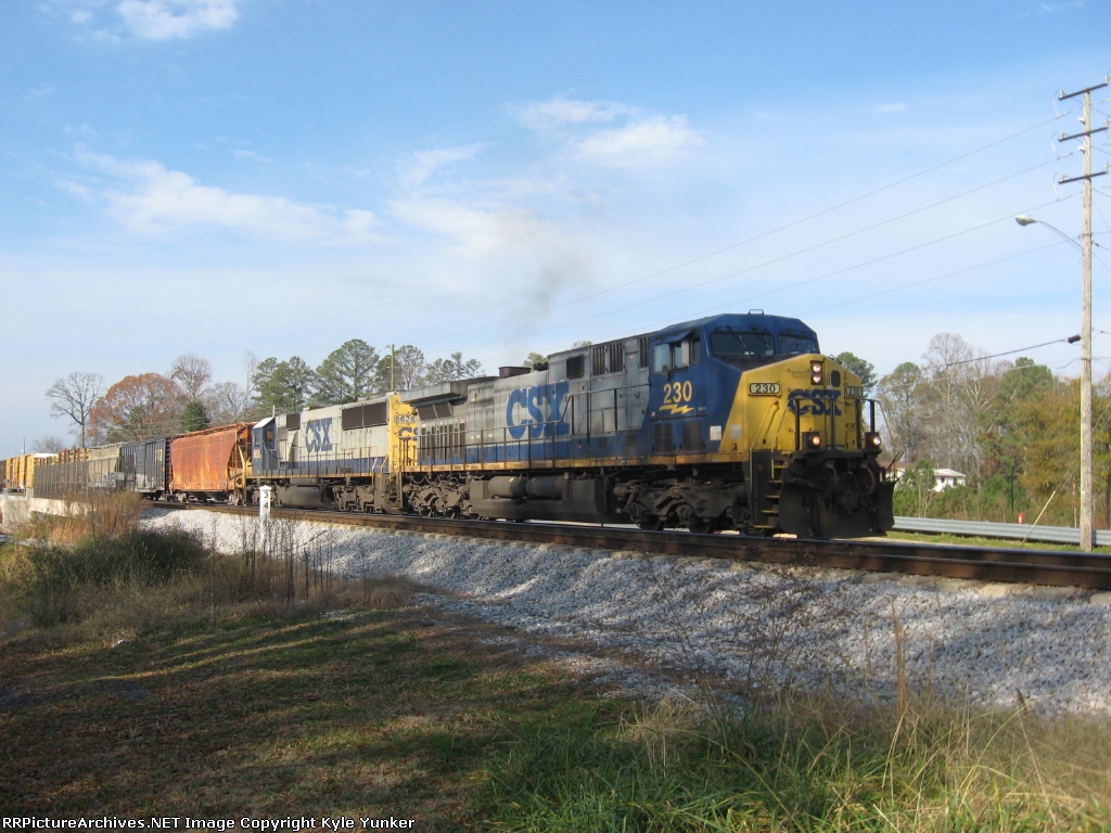 SB freight Q583 gets moving